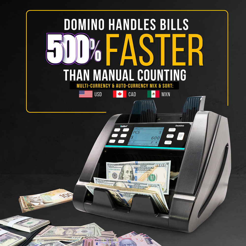 Kolibri Domino Mixed Bill Counter - Mixed Denomination Bill Counter
