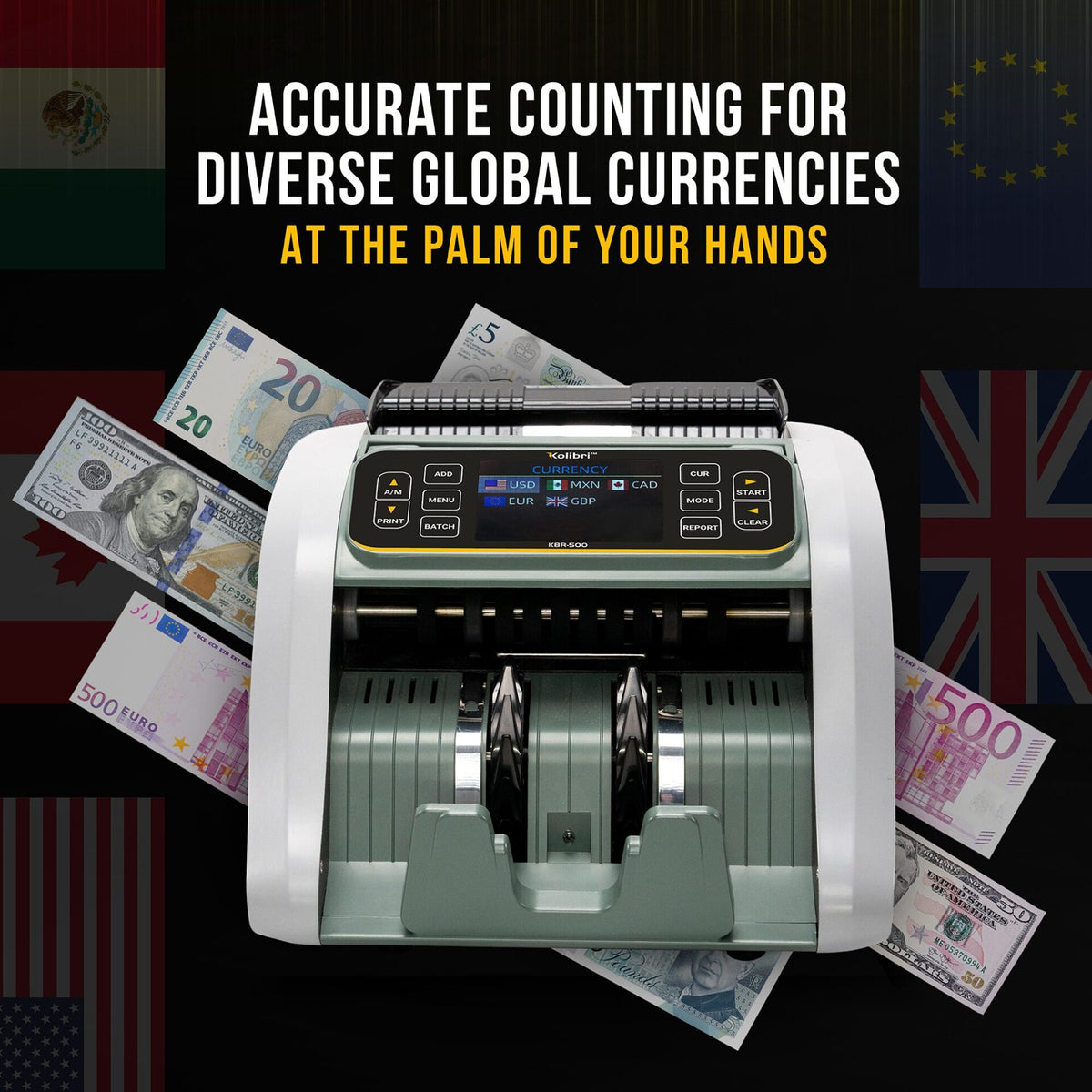 Kolibri KBR-500 Mixed Bill Counter - Money Counter Machine Mixed Bills ...